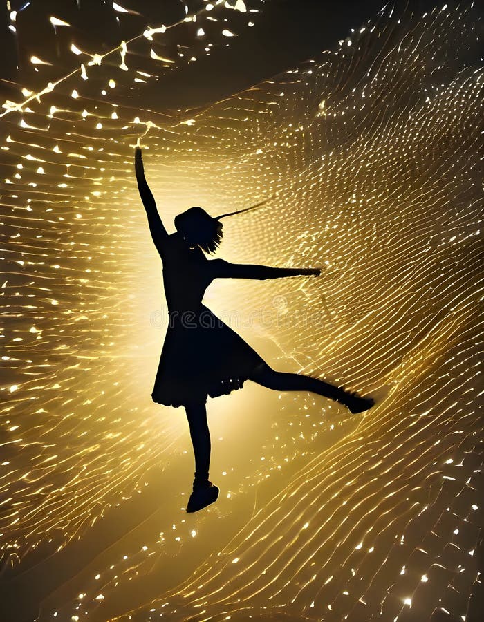 Image of an Abstract Shadowy Human Figure Dancing Form Made Up of Wires ...