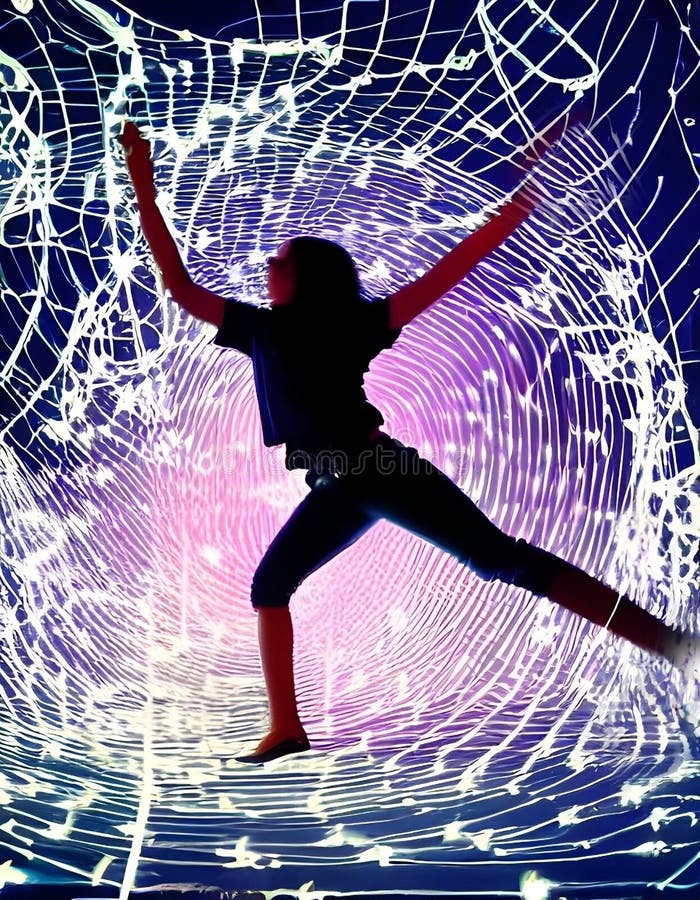 Image of an Abstract Shadowy Human Figure Dancing Form Made Up of Wires ...