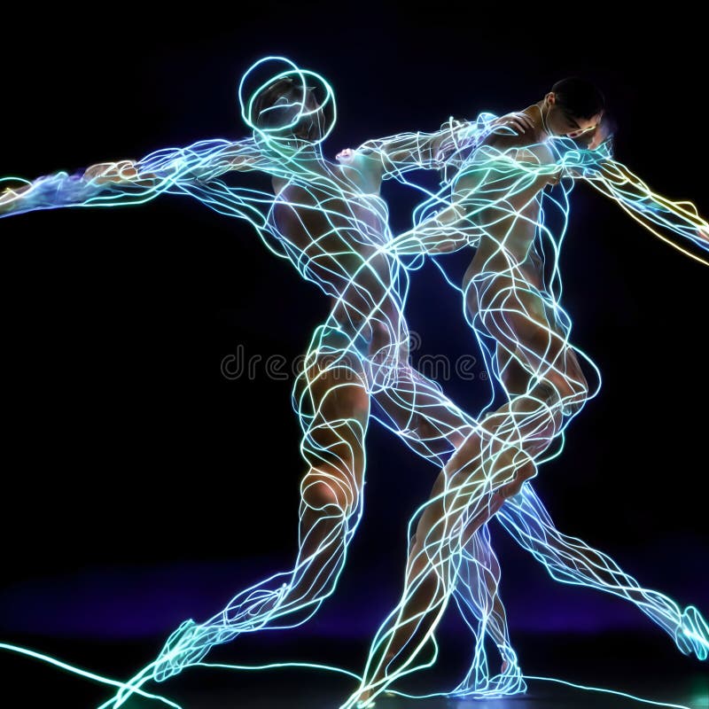 Image of an Abstract Shadowy Human Figure Dancing Form Made Up of Wires ...