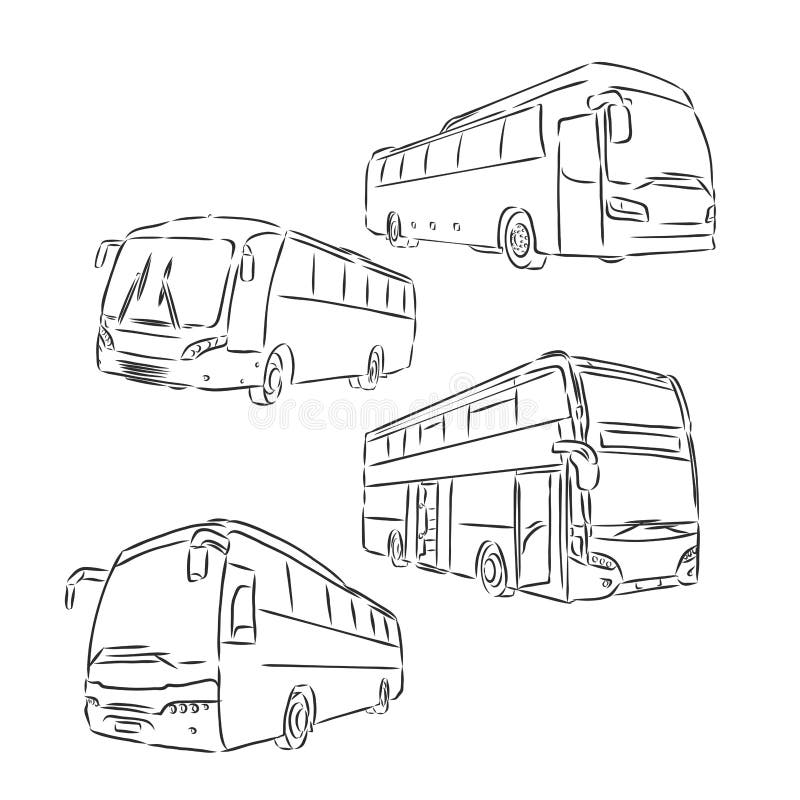 On the Image the Abstract Silhouette of the Bus is Presented, Bus ...