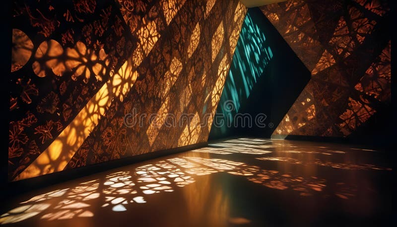 An Image of an Abstract, Three-dimensional Room with Walls Made of ...