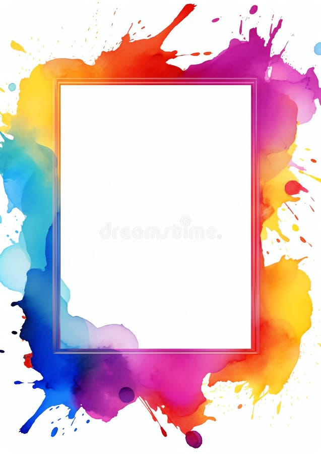 Abstract Watercolor Frame 80s Retro Nostalgic Stock Illustration ...