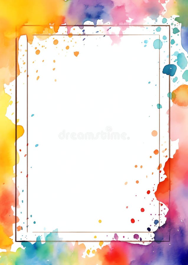 Abstract Watercolor Frame 80s Retro Nostalgic Stock Illustration ...