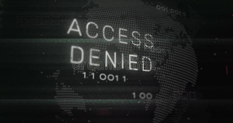Image of Access Denied Text Over Processing Data on Black Interface ...