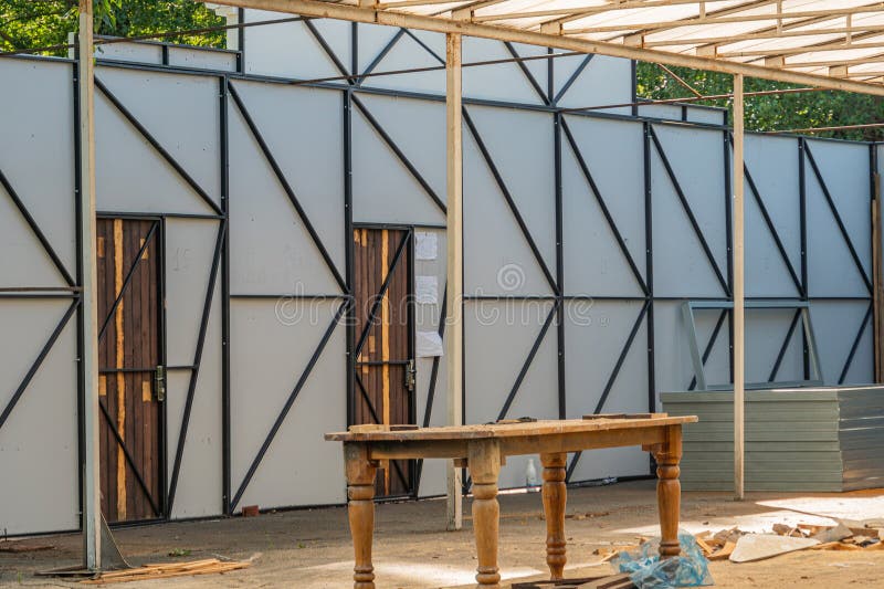 Image of an Active Construction Site with a Modular Building Under ...