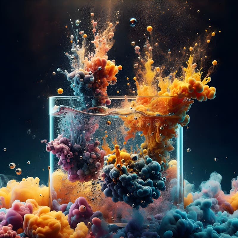 Image of Adding Color To Water with Many Effects. Stock Illustration ...