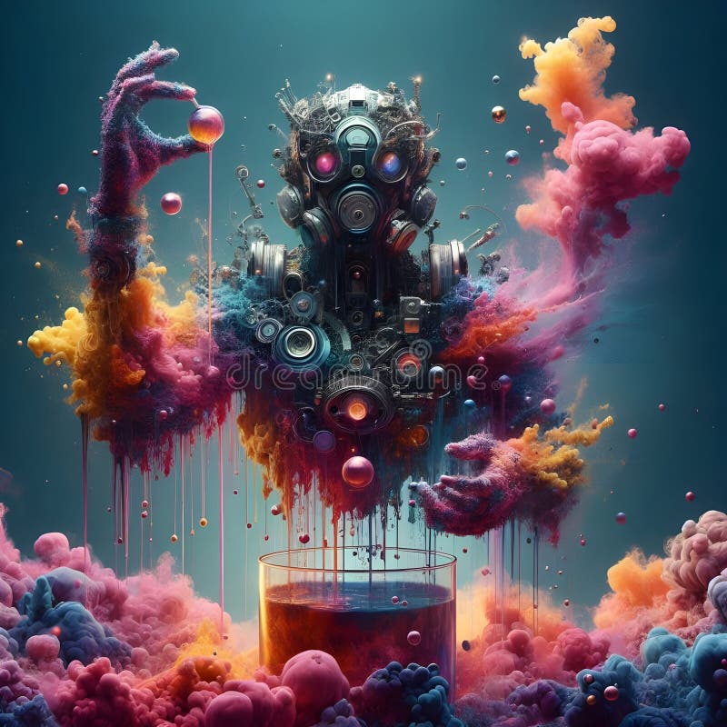 Image of Adding Color To Water with Many Effects. Stock Illustration ...