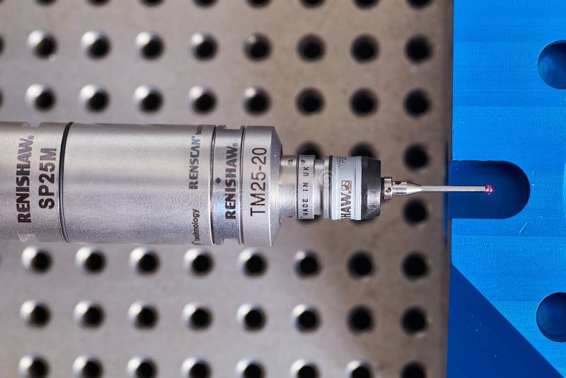 Advanced CMM Programming Equipment by Renishaw with Blue Test Block ...