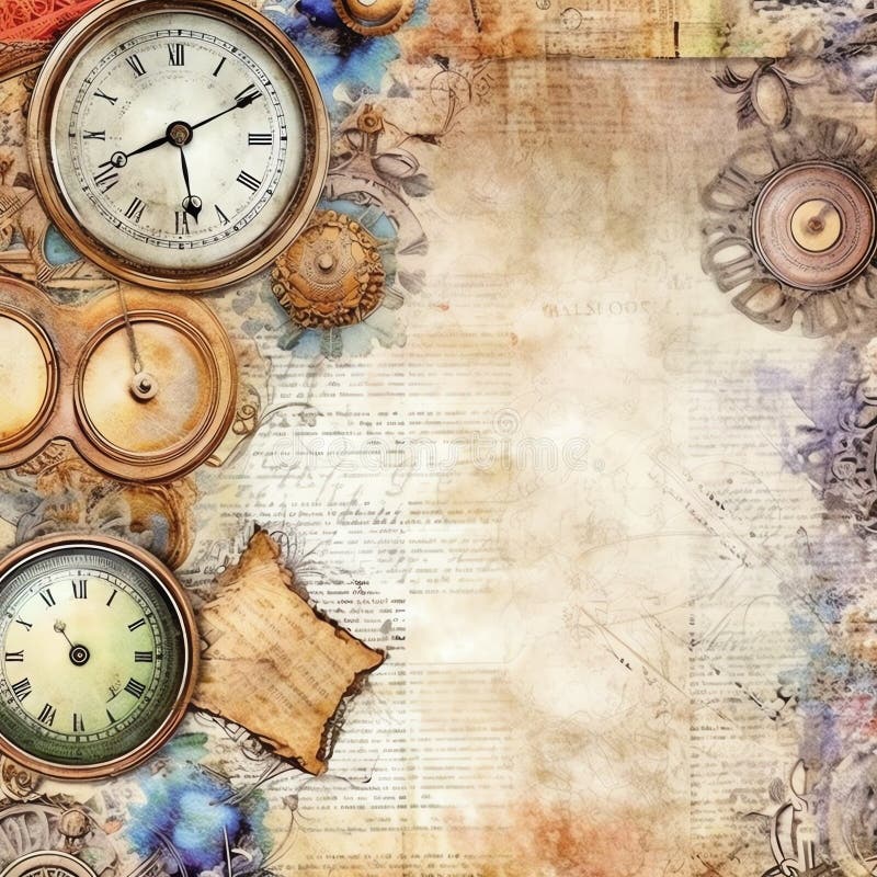 Adventure Old Paper, Vintage Digital Paper Stock Illustration ...