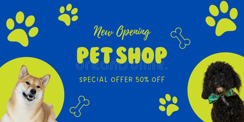 Image for Advertising of Pet Shop with Cute Dogs Stock Image - Image of ...