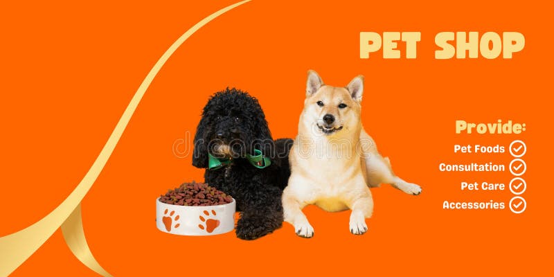 Image for Advertising of Pet Shop with Cute Dogs Stock Image - Image of ...