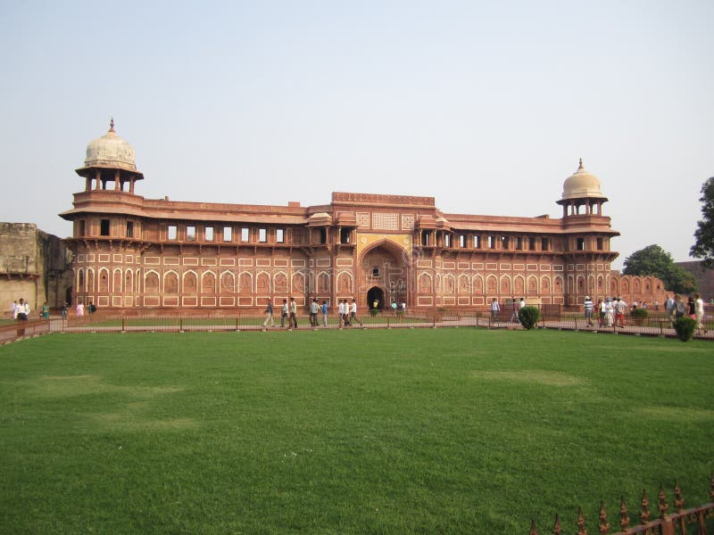 That is the Image of Agra Fort Where Situated a Green Field Editorial ...