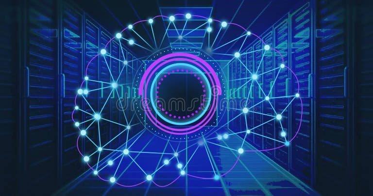 Image of Ai Brain and Data Processing Over Computer Servers Stock Image - Image of analytics ...