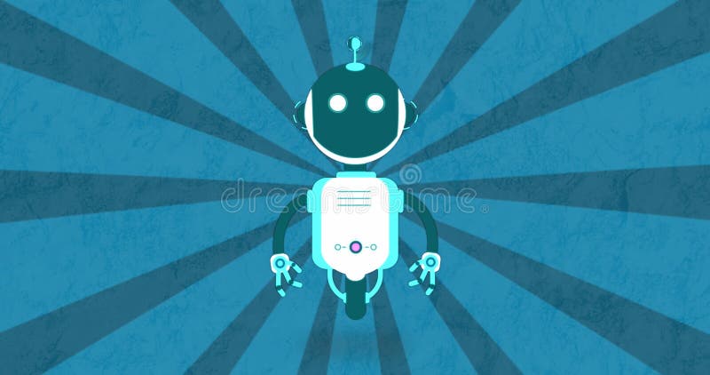 Image of Ai Chat Bot Over Blue Stripes Background Stock Illustration ...