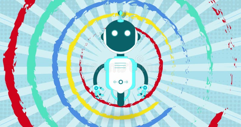 Image of Ai Chat Bot Over Colourful Circles Background Stock ...