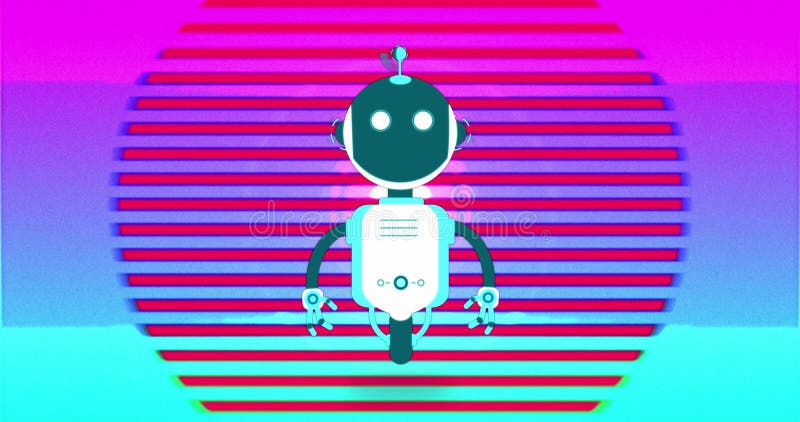 Image of Ai Chat Bot Over Colourful Striped Background Stock ...