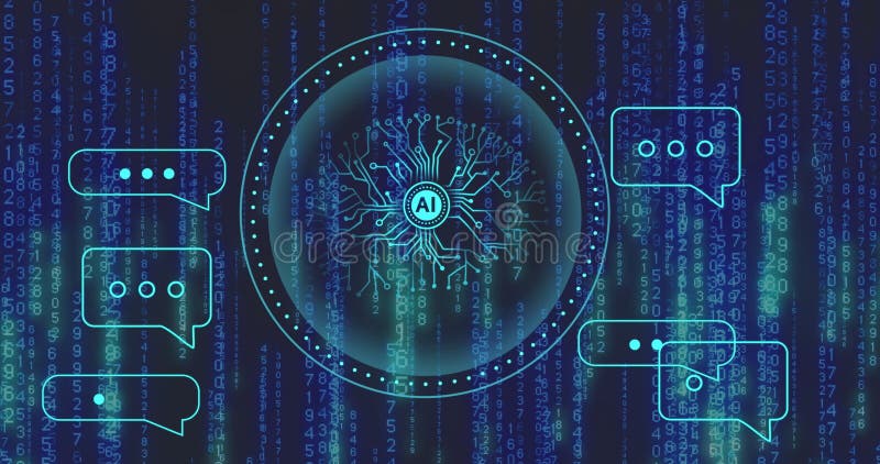 Image of Ai Chat Dialogue and Scanner with Ai Brain Network Over ...