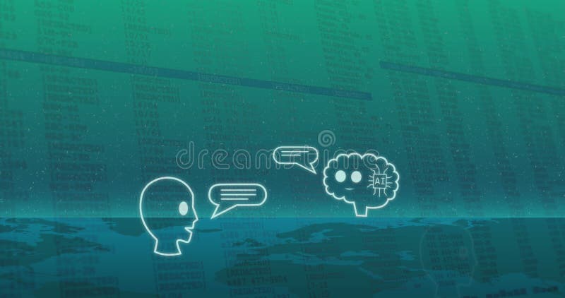 Image of Ai Data Processing with Ai Icons Stock Illustration ...