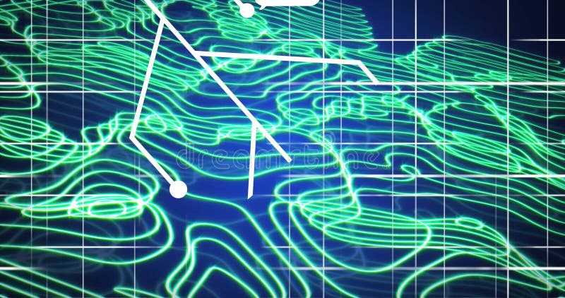 Image of Ai Data Processing Over Circuit Board with Transfer Trails ...