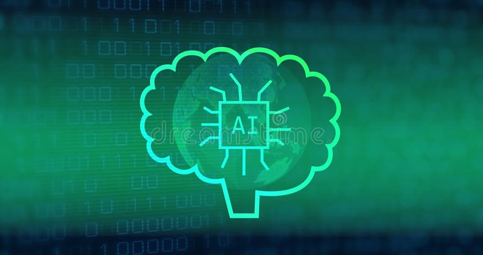 Image of Ai Data Processing Over Globe with Ai Icons Stock Illustration ...