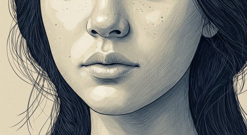 Line Art Woman Face Drawing Abstract Vector Digital Design Illustration ...