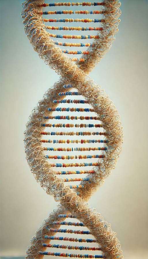 Detailed Orange Blue Dna Double Helix Molecular Structure Stock Photos ...