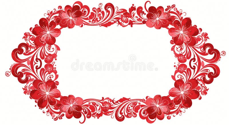 Red and Pink Horizontal Flower Border Blank Image Abstract Vector ...