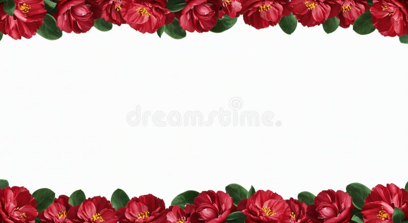 Red and Green Horizontal Flower Border Blank Image Abstract Vector ...