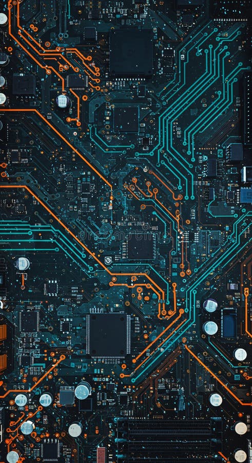 Computers Motherboard Portrait Vertical Abstract Colorful Background ...