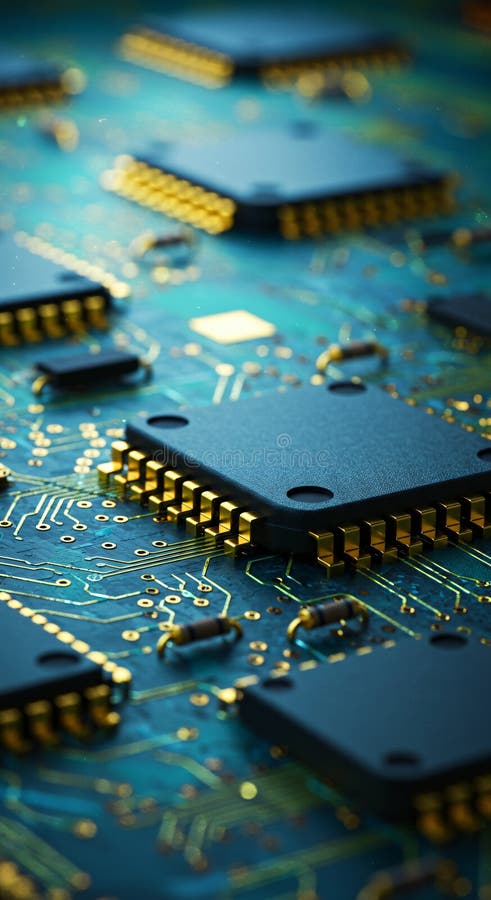 Computers Motherboard Portrait Vertical Abstract Colorful Background ...