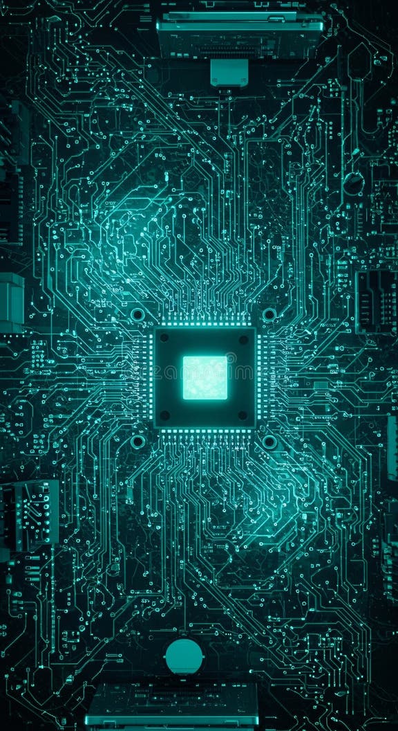 Computers Motherboard Portrait Vertical Abstract Colorful Background ...