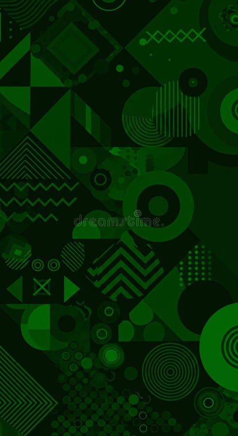 Green Geometric Pattern Portrait Abstract Vector Digital Design ...