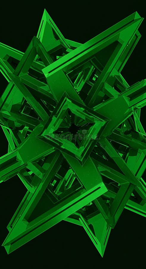 Green Geometric Pattern Portrait Abstract Vector Digital Design ...