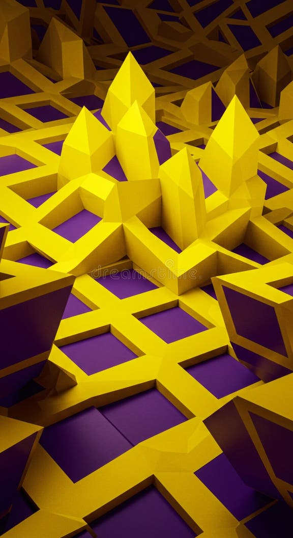 Purple Yellow Geometric Patterns Abstract Vector Digital Design ...