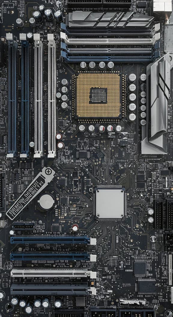 Computers Motherboard Portrait Vertical Abstract Colorful Background ...