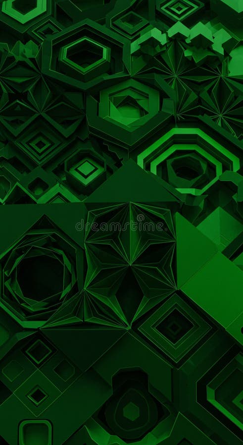 Green Geometric Pattern Portrait Abstract Vector Digital Design ...