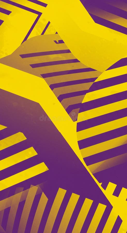 Purple Yellow Geometric Patterns Abstract Vector Digital Design ...