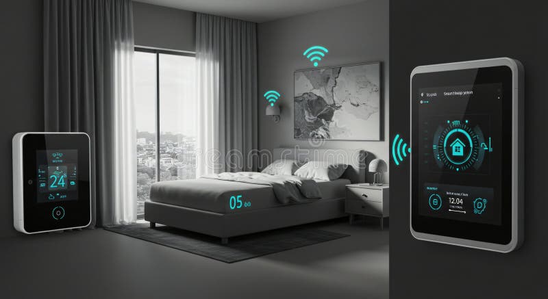 House Home AI Powered Smart Automatic Stock Illustration - Illustration ...