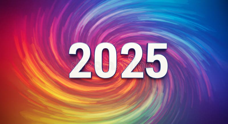 New Year 2025 Number Illustration Design Colorful Stock Illustration ...
