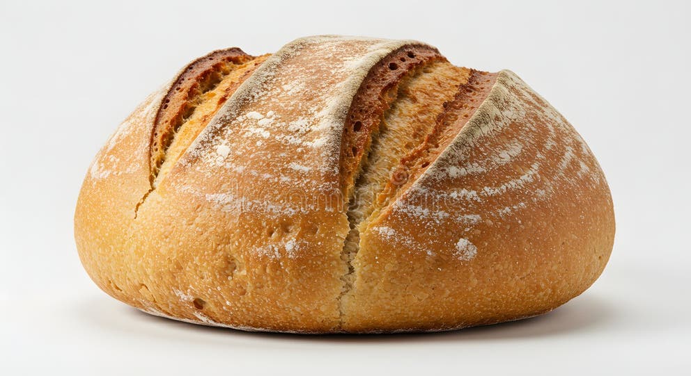 Round Golden Brown Crust Bread Isolated Stock Photo - Image of isolated ...