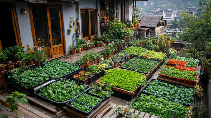 Modern farming on balcony stock photo. Image of produce - 361002328