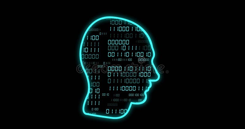 Image of Ai Head with Binary Coding and Data Processing Stock Photo - Image of global, robotics ...