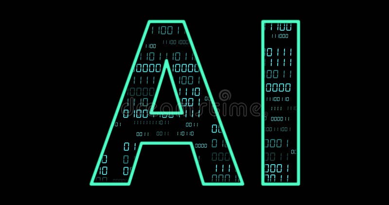 Image of Ai Text with Binary Coding and Data Processing Stock Photo - Image of virtual, binary ...