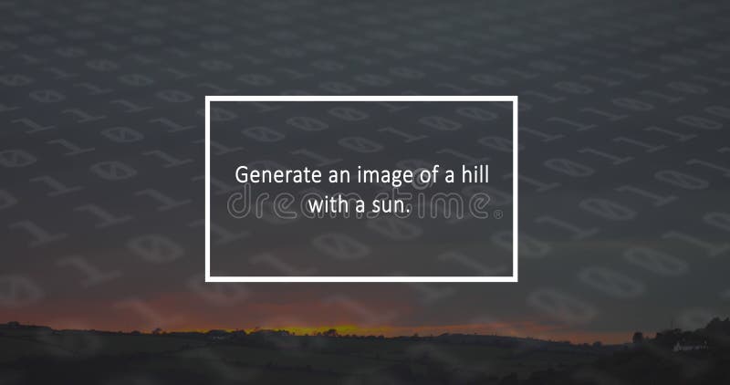 Image Of Ai Text Data Processing And Binary Coding Over Landscape