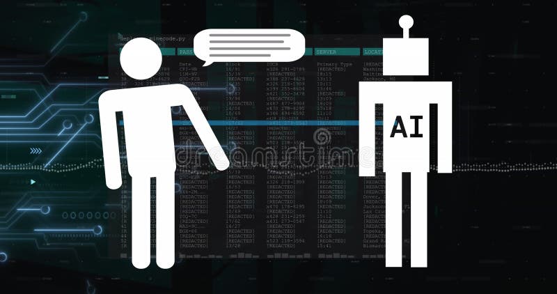 Image of Ai Text and Icon and Data Processing Stock Illustration ...