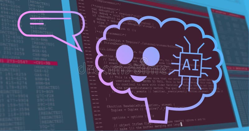 Image of Ai Text and Icon and Data Processing Stock Illustration ...