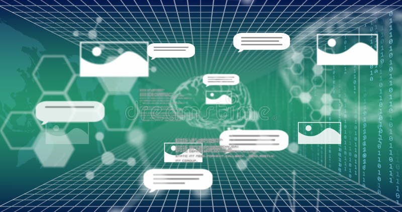 Image of Ai Text and Icon, Data Processing Over Brain Stock ...