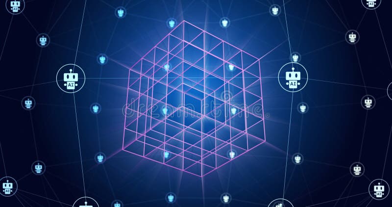 Image of Ai Text and Icon, Data Processing Over Networks Stock ...