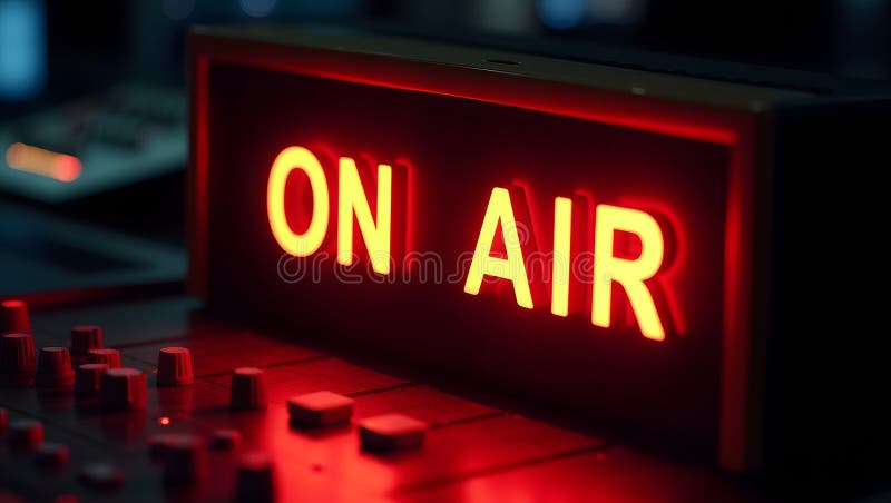 Image of an "on Air" Sign Glowing Brightly on a Professional Radio ...