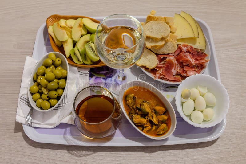 Alcoholic Drink on a Tray with Snacks Stock Image - Image of house ...